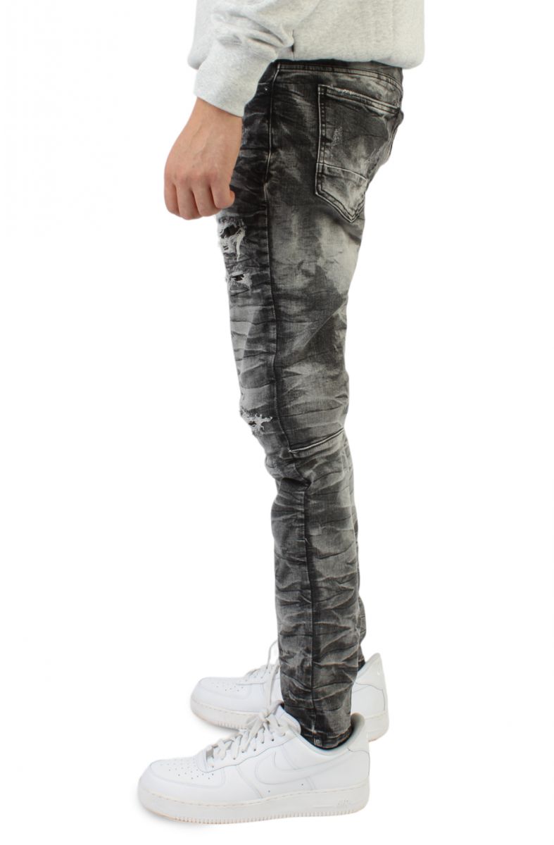 SMOKE RISE Gail Lightning Wash Jeans JP23509SK-GAIL-BLK - Karmaloop