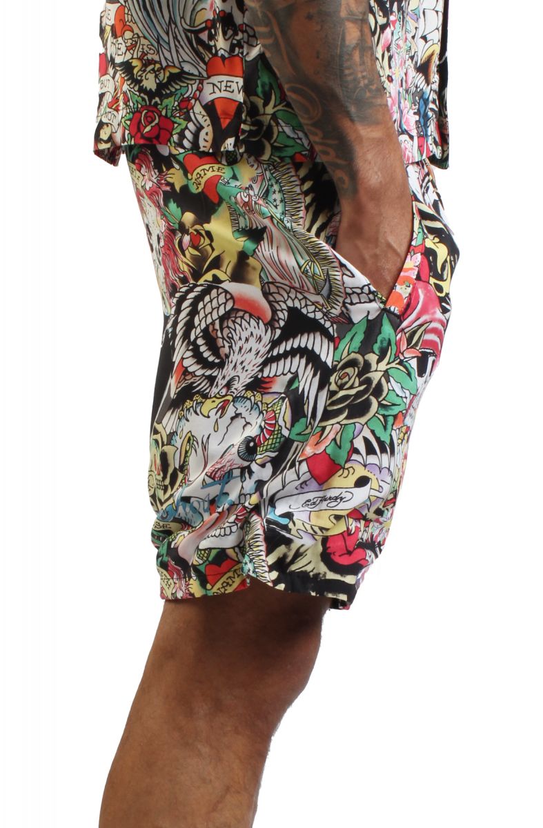 ED HARDY Tattoo Collage Short EHBAO8002-5 - Karmaloop