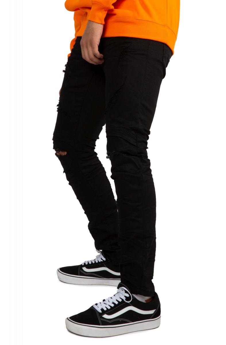 SMOKE RISE Sean Knee Panel Jean JP20223-BLK - Karmaloop