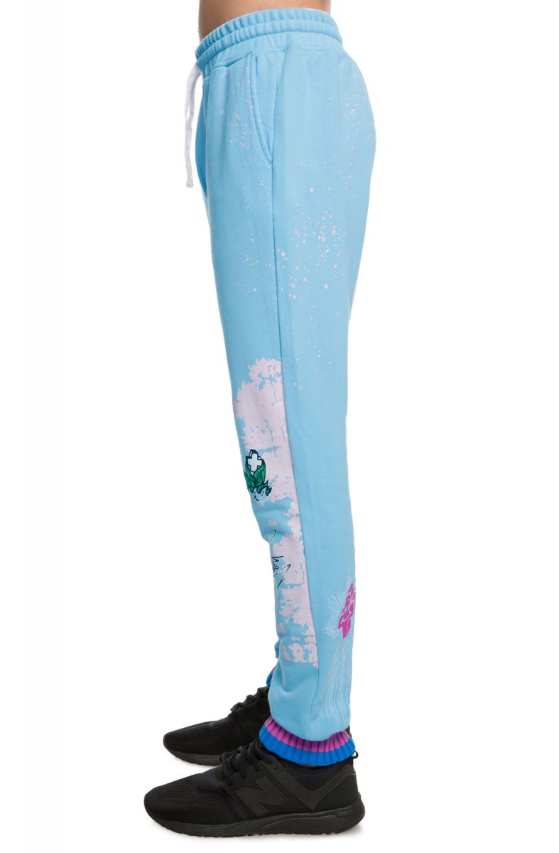 PINK DOLPHIN The Drip Drip Sweatpants in Blue AF21807DDPBU - Karmaloop