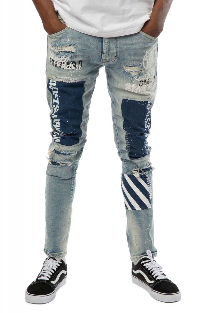 SMOKE RISE Chevron Jeans SJP21152-CAN - Karmaloop