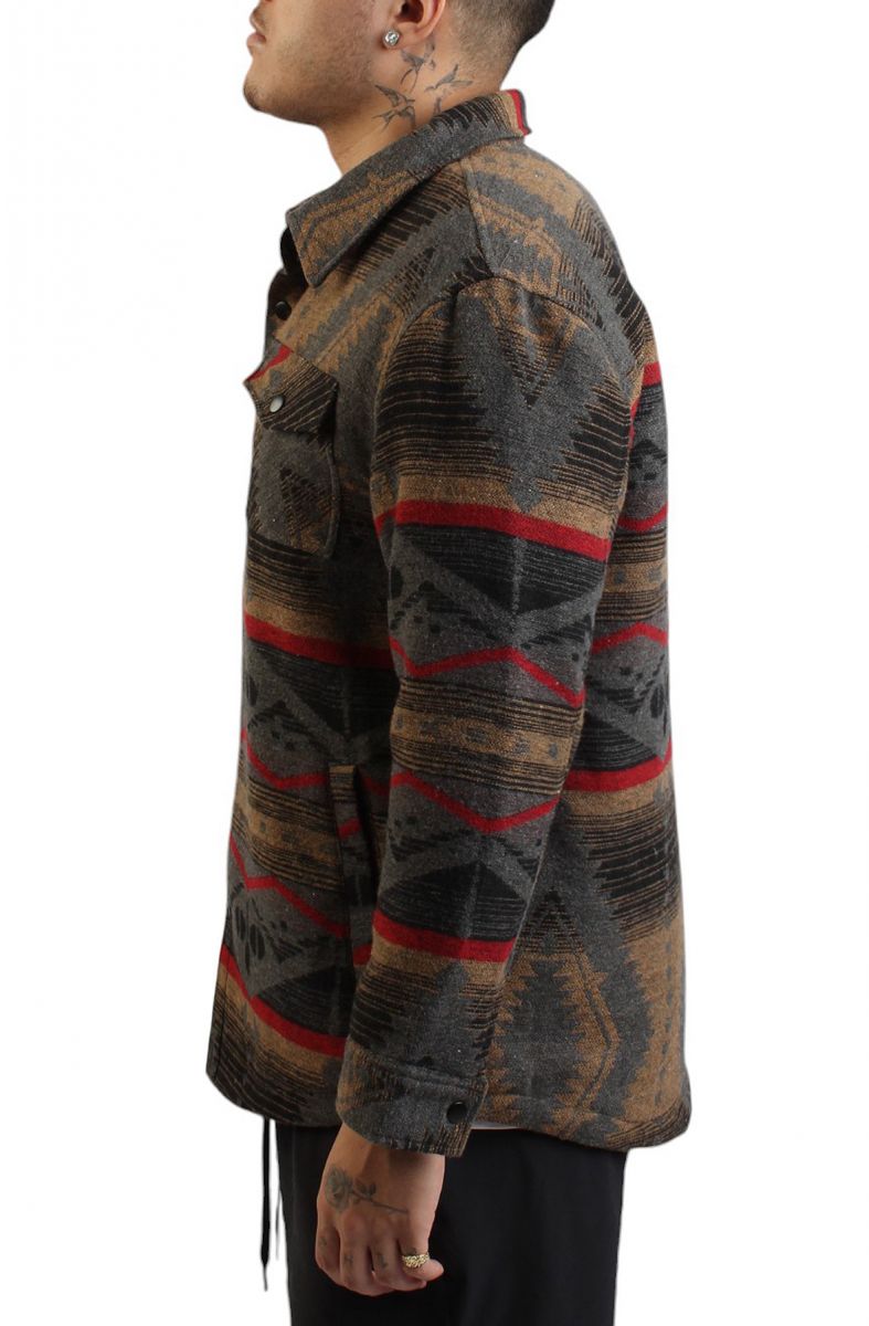 HIGH CALIBER Tribal Padded Flannel C14040-REDCAM - Karmaloop