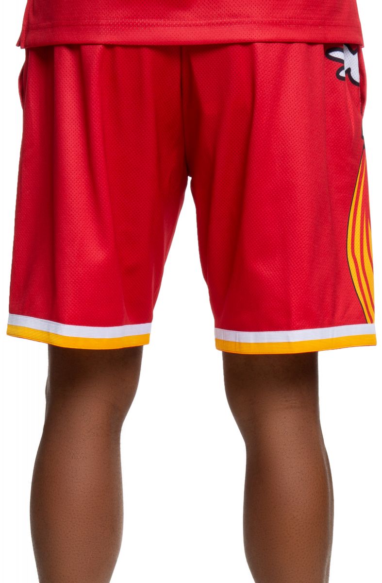 MITCHELL & NESS Houston Rockets Big Face Shorts SHORBW19069-HRORED186 ...