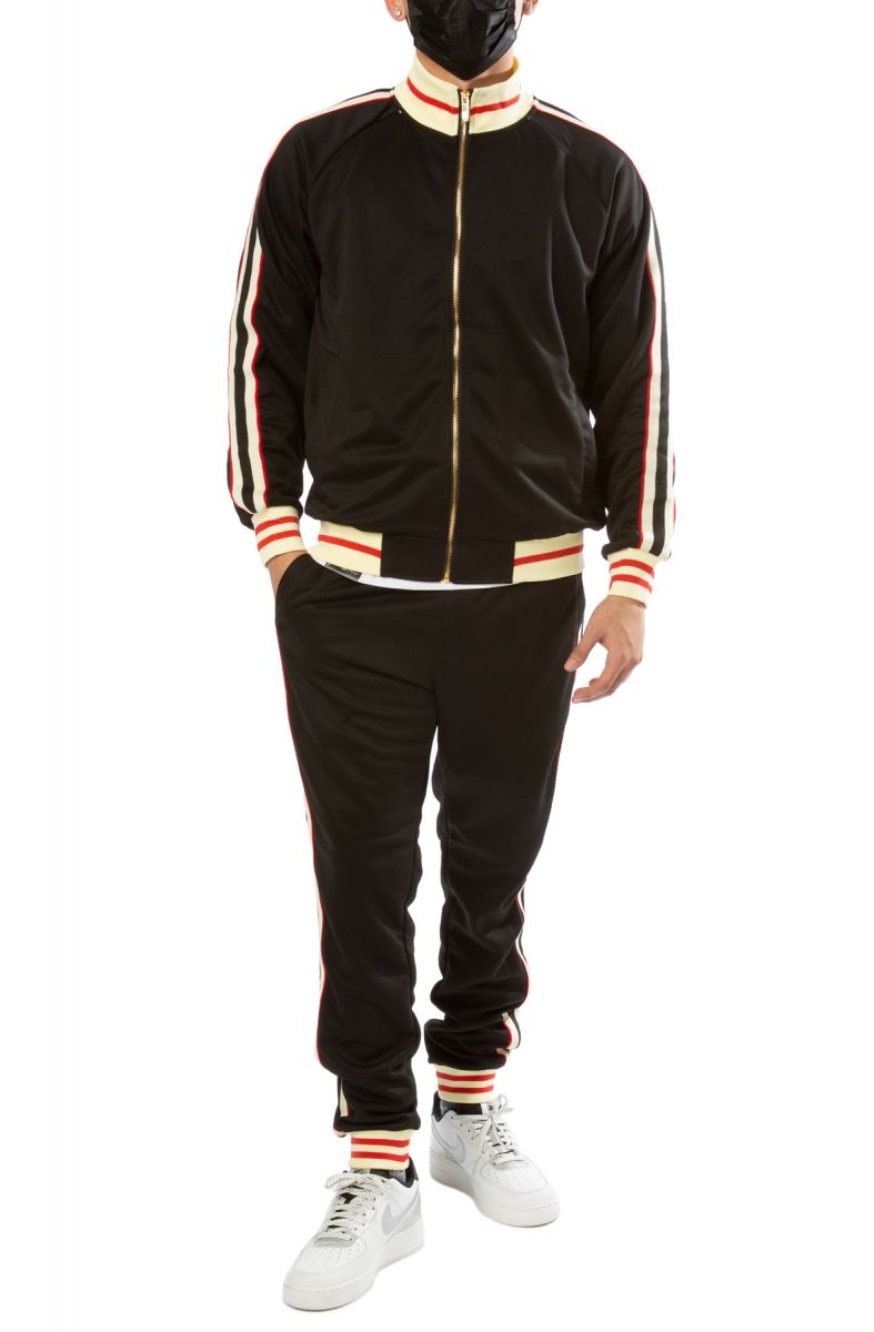 VICTORIOUS LOS ANGELES Vice City Striped Track Jacket ST575J-BLK ...