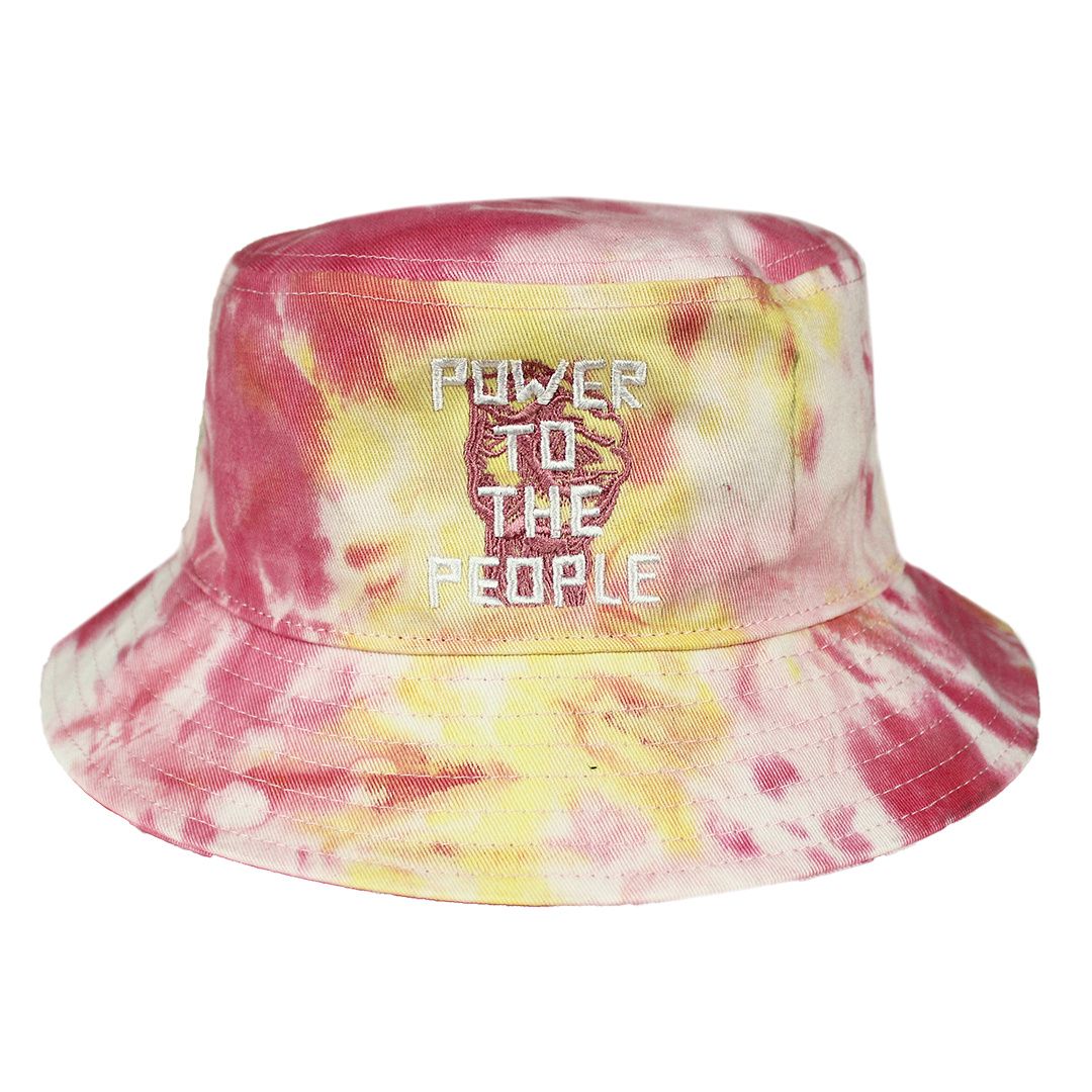 CROSS COLOURS Power To The People Bucket Hat - Tie Dye (Pink/Yellow ...