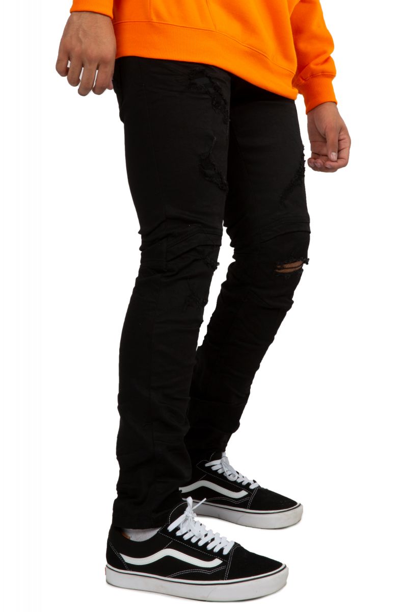 SMOKE RISE Sean Knee Panel Jean JP20223-BLK - Karmaloop