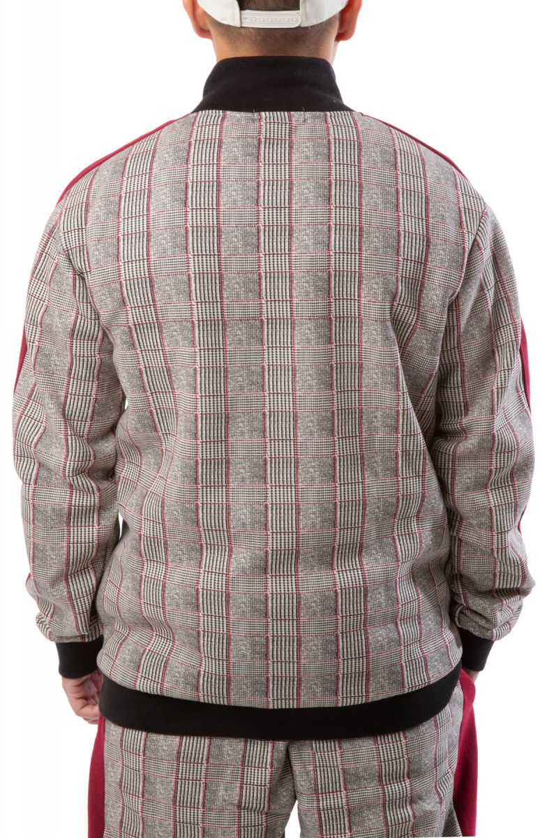 FBRK Xander Plaid Track Jacket XL02001-BURG - Karmaloop