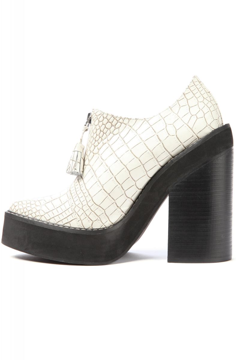 JEFFREY CAMPBELL The Fink Shoe in White Croc FINK-CROC-WHT - Karmaloop