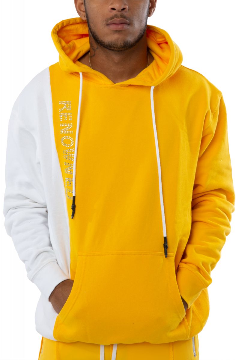 RENOWNED Split Panel Hoodie RD143-YEL - Karmaloop