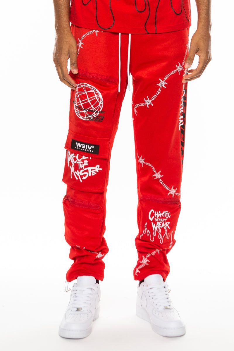 WEIV Hype Official Print Track Pants TP8800-RED - Karmaloop