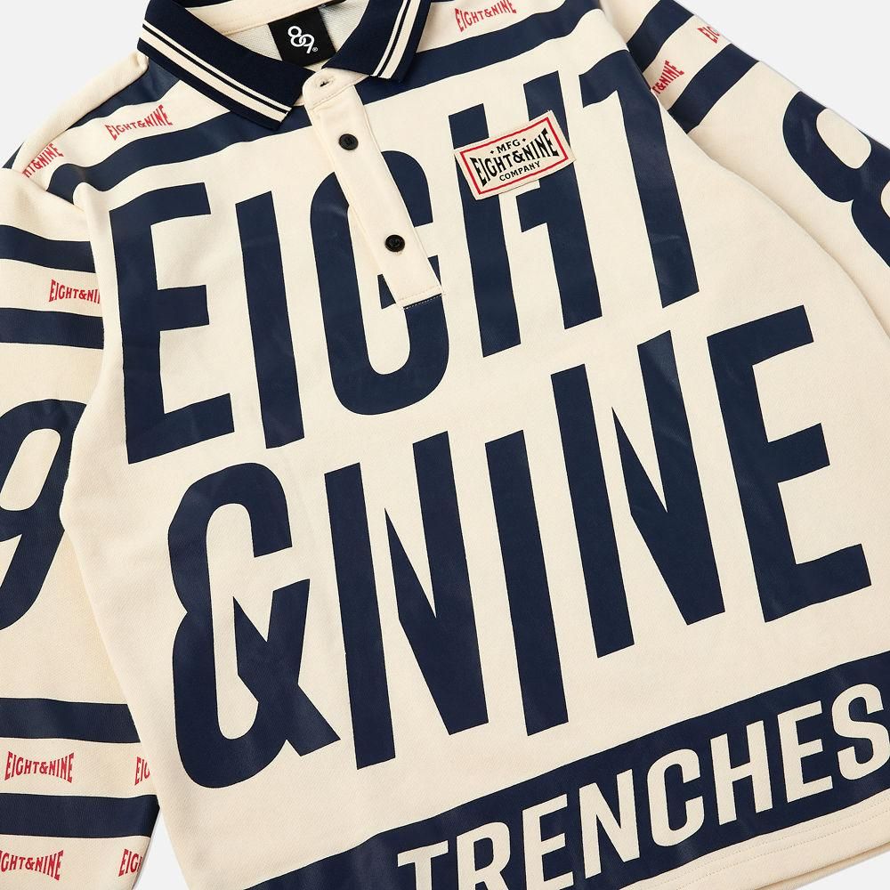 8&9 MFG CO Bars Rugby Shirt Cream RGBARCRM-CREAM - Karmaloop