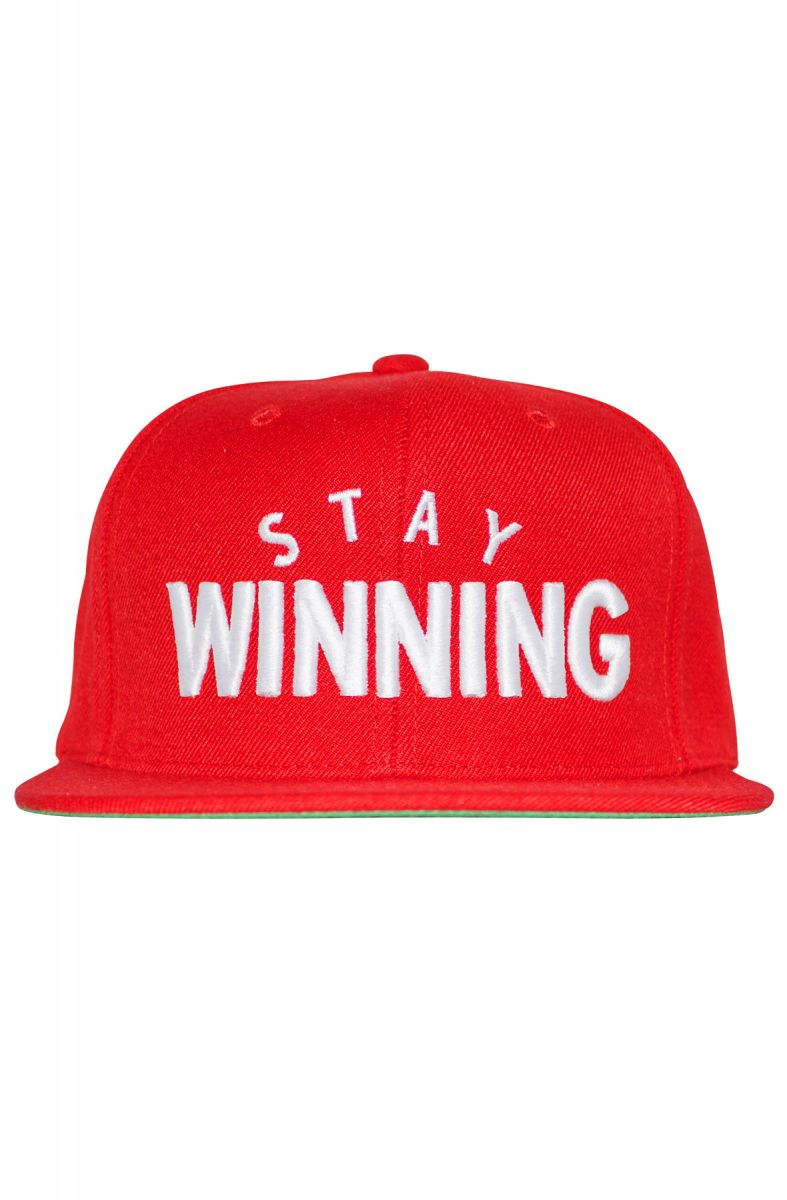 STAY WINNING Red/White Snap Back Hat SW-0186 - Karmaloop