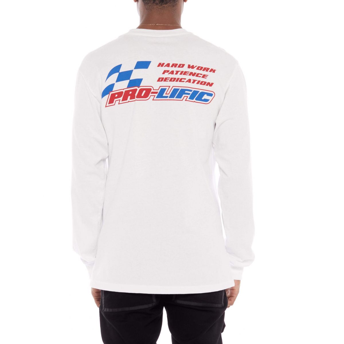 8&9 MFG CO Prolific Long Sleeve Racing T Shirt White LSPROWHT - Karmaloop