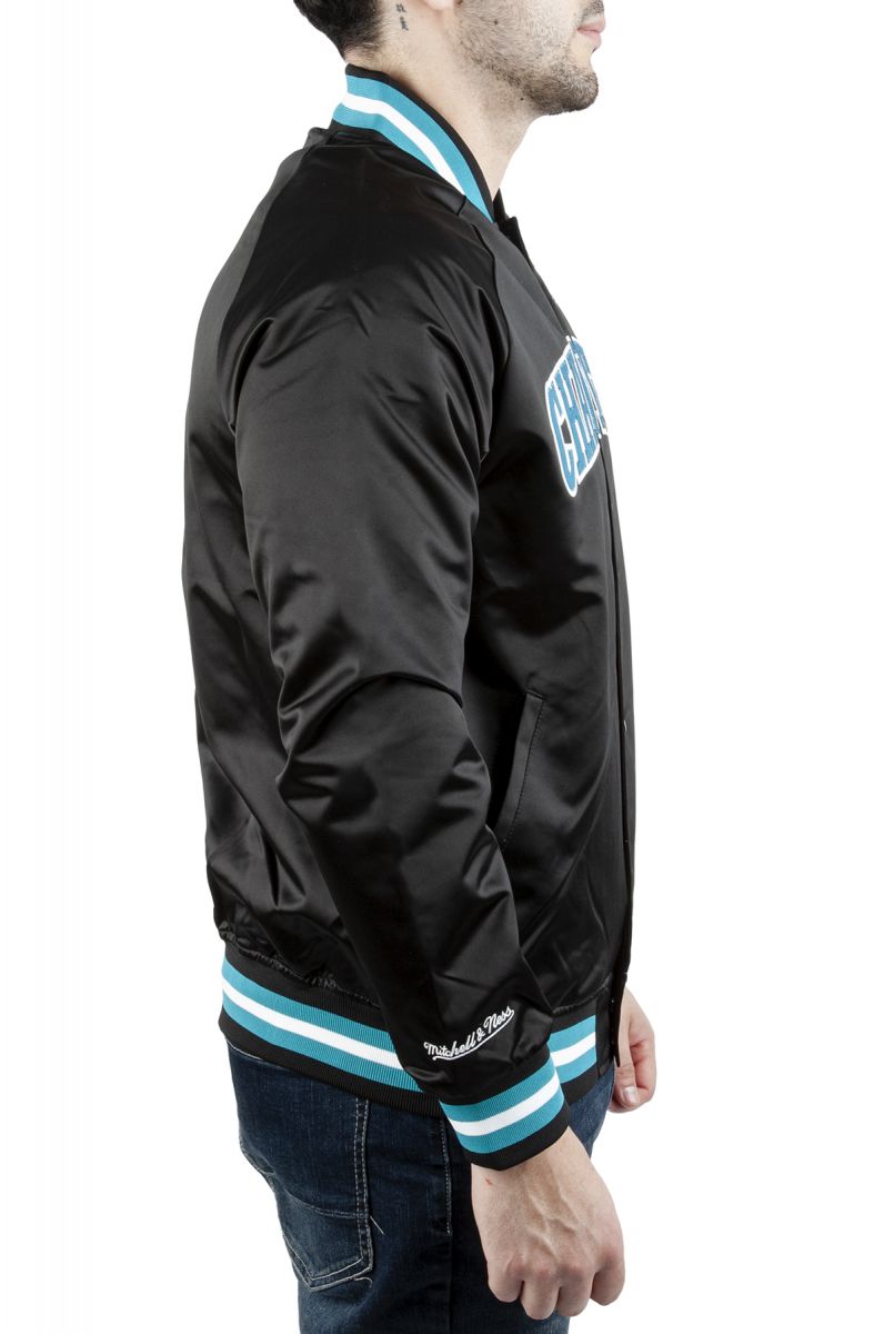 MITCHELL & NESS Lightweight Satin Jacket Charlotte Hornets STJKMG18013-CHOBLCK - Karmaloop