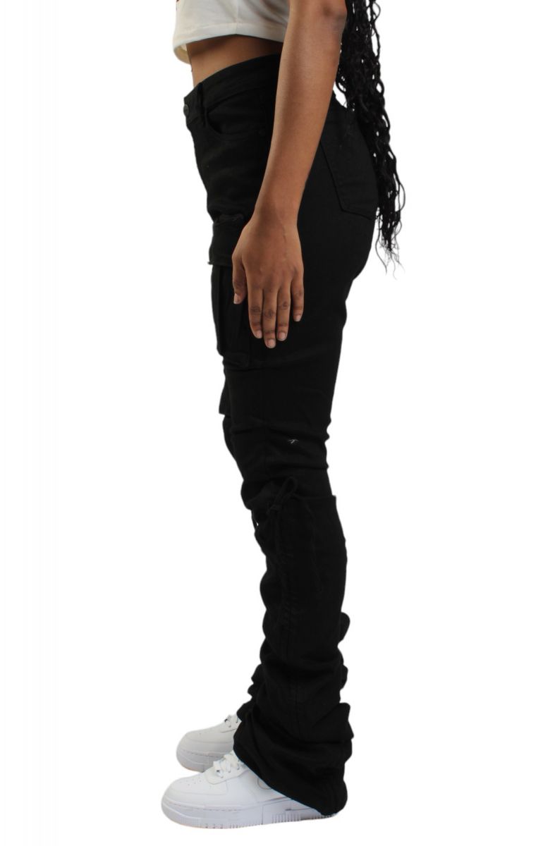 SMOKE RISE High Rise Strap Bootcut Twill Pants AP24113-BLK - Karmaloop