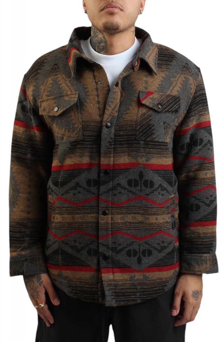 HIGH CALIBER Tribal Padded Flannel C14040-REDCAM - Karmaloop