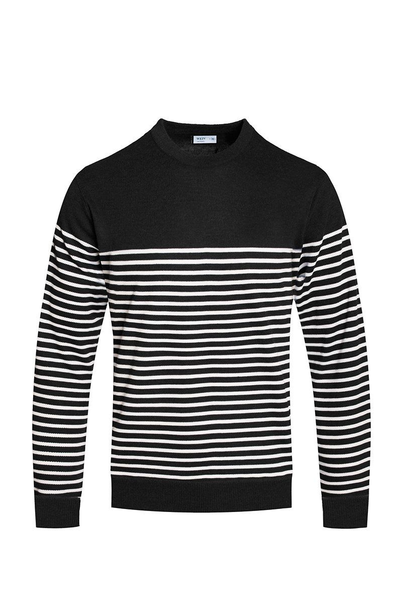 WEIV FULL KNIT STRIPED SWEATER NR2014-BLKWHT - Karmaloop