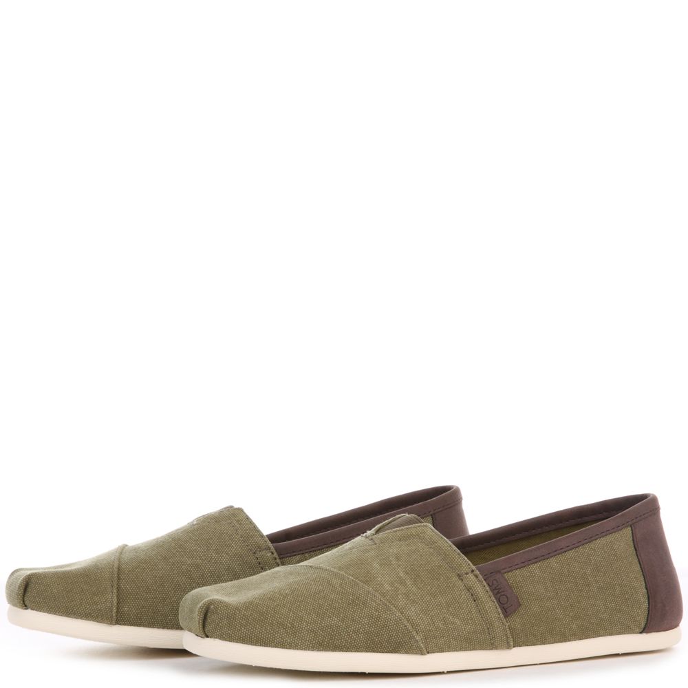TOMS Toms for Men: Olive Washed Canvas/Trim Classic 10009900 - Karmaloop