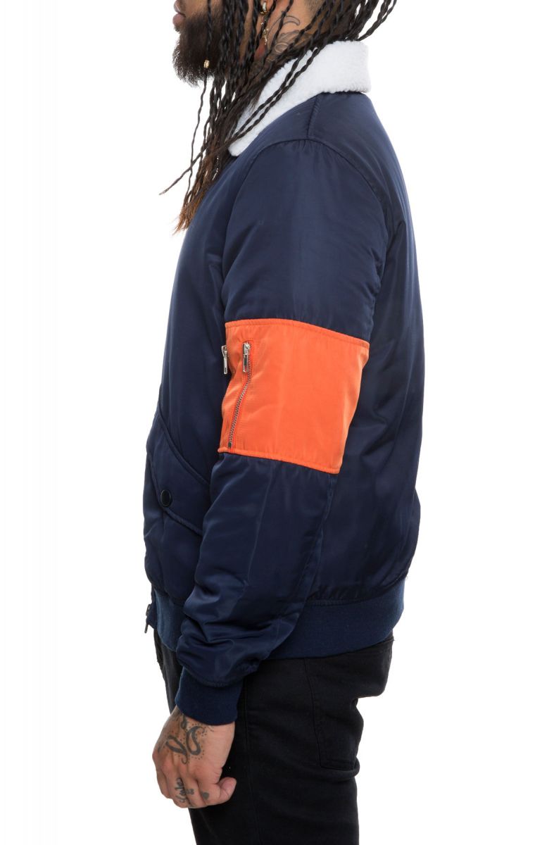 LIFTED ANCHORS The Parker Satin Trucker Jacket in Blue LAS1-9BLUE ...