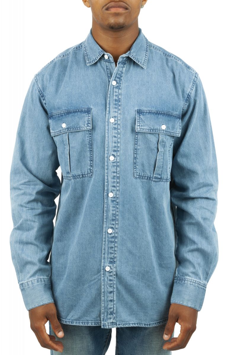 ZANEROBE Denim Long Sleeve Shirt 303-NR-DENIM - Karmaloop