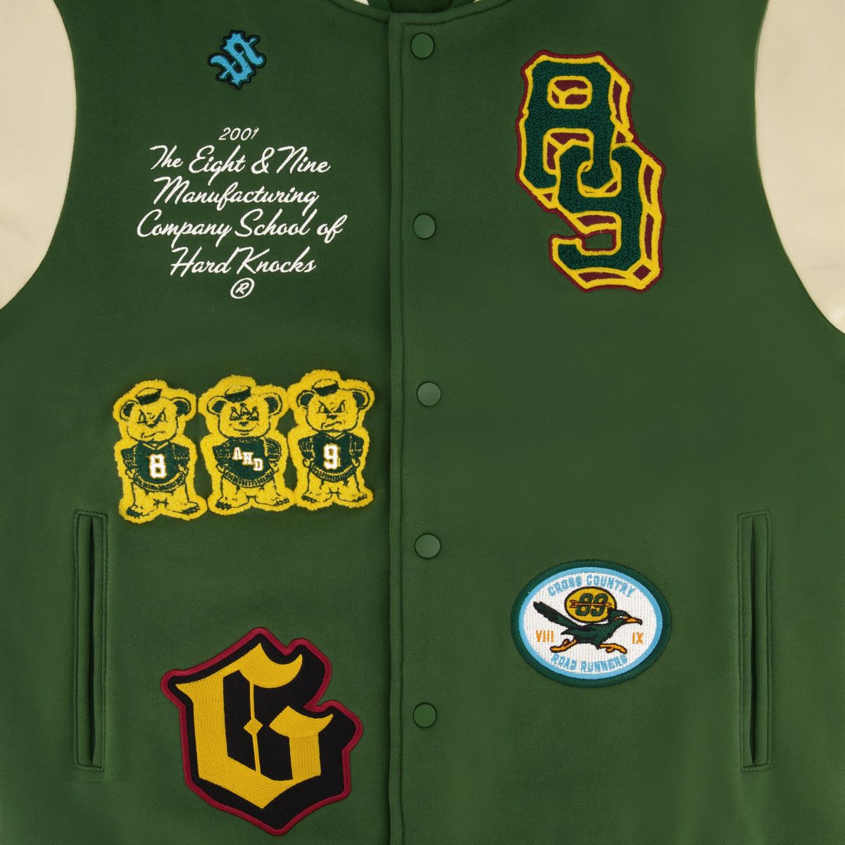 8&9 MFG CO. Knocks Letterman Jacket JKKNCGRN-GREEN - Karmaloop