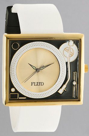 FLUD The Turntable Watch in Gold and White TBL017-GLD - PLNDR