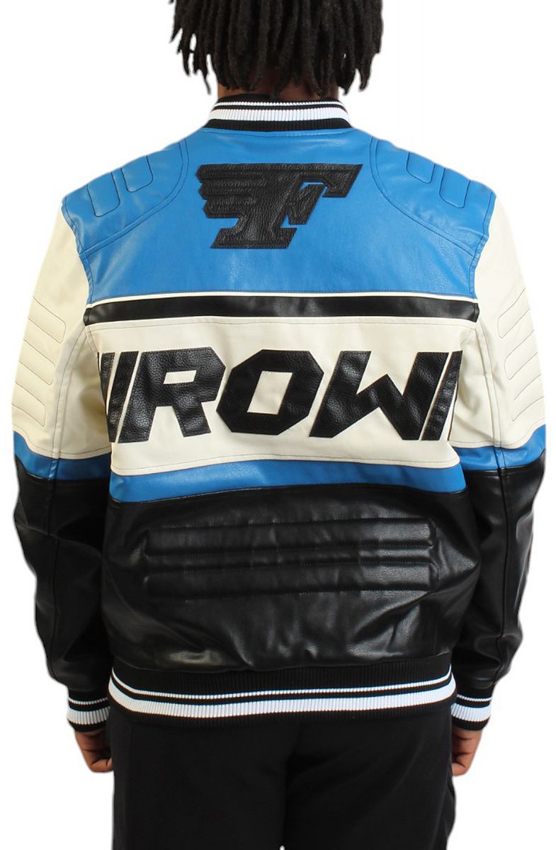 FIRST ROW Leather Padded Moto jacket FRJ0073-WBL - Karmaloop