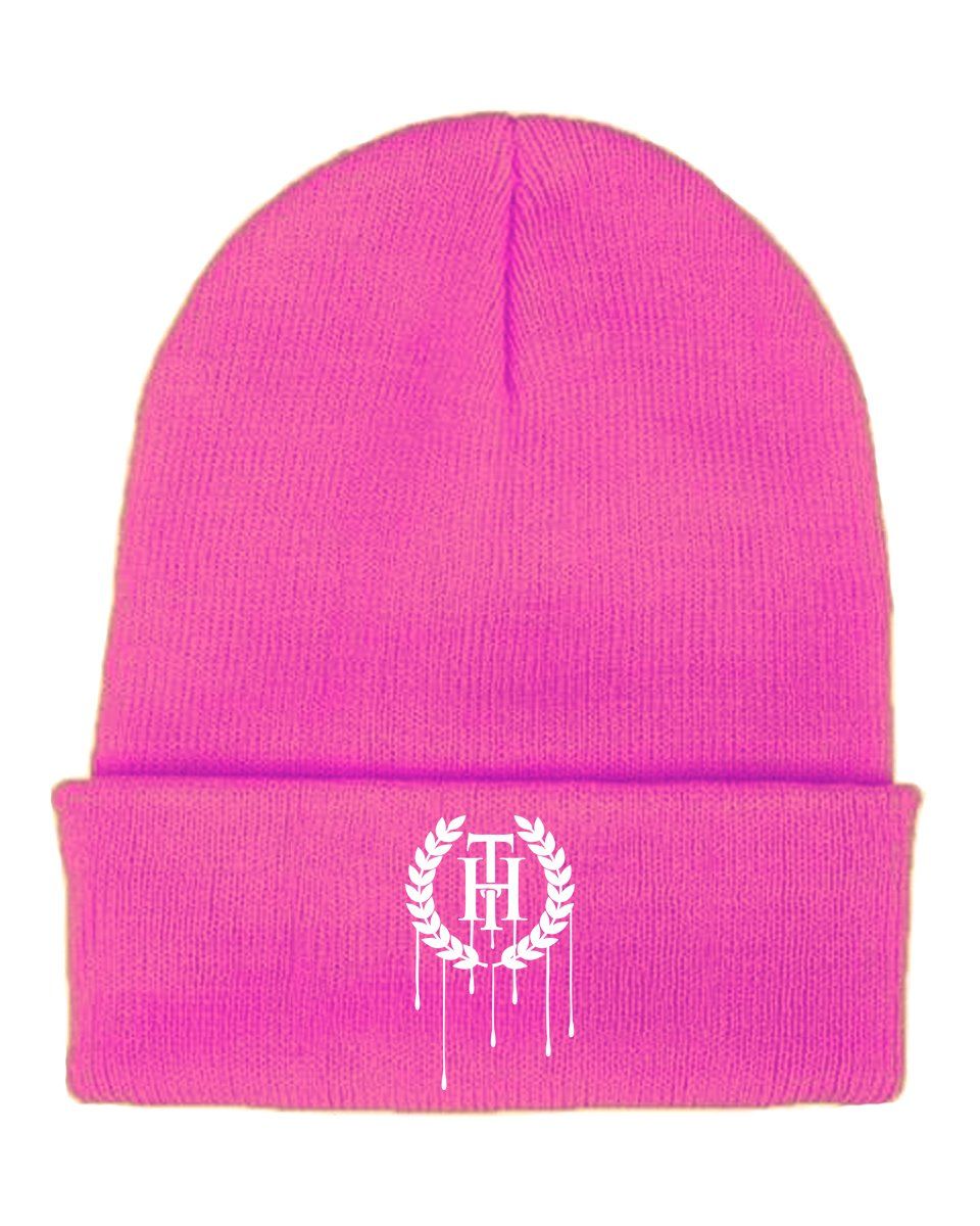 THE HIDEOUT CLOTHING Dripping Beanie HDTCLTHNG-59A7BF-HOTPINK - Karmaloop