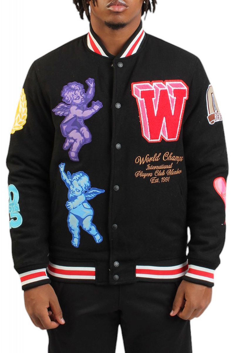 FBRK Cherub Rock Varsity Jacket 942-551BLK - Karmaloop