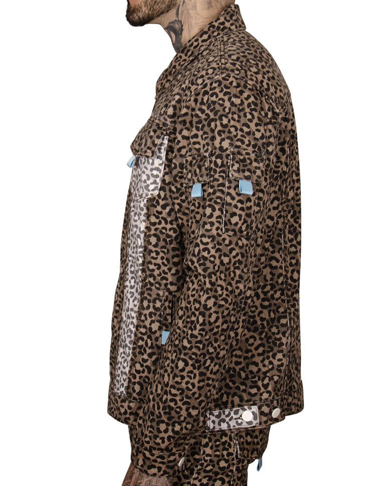 THE HIDEOUT CLOTHING Tropics Leopard Denim Jacket HDTCLTHNG-4CB207 ...