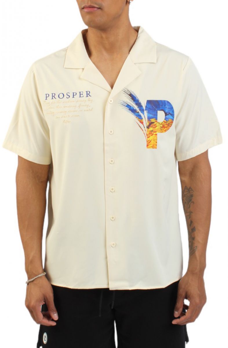 REBEL MINDS Prosper Woven Buttondown Shirt 141-751CRM - Karmaloop