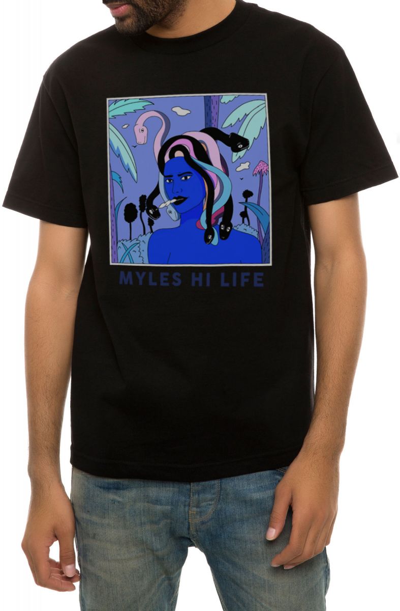 MYLES HI LIFE The Mydusa Tee in Black SV-MYDUSA-TEE-BLK - PLNDR