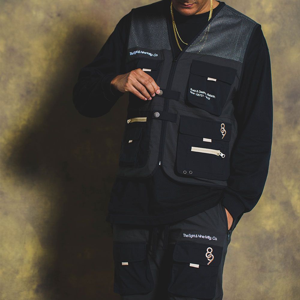 8&9 MFG CO Trenches Made Utility Vest VSTRMSAG-CHARCOAL - Karmaloop