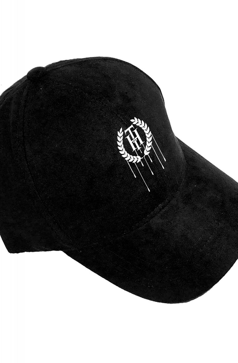 THE HIDEOUT CLOTHING Dripping Suede Dad Caps DRIPPINGSUEDEDADCAPSBLACK ...