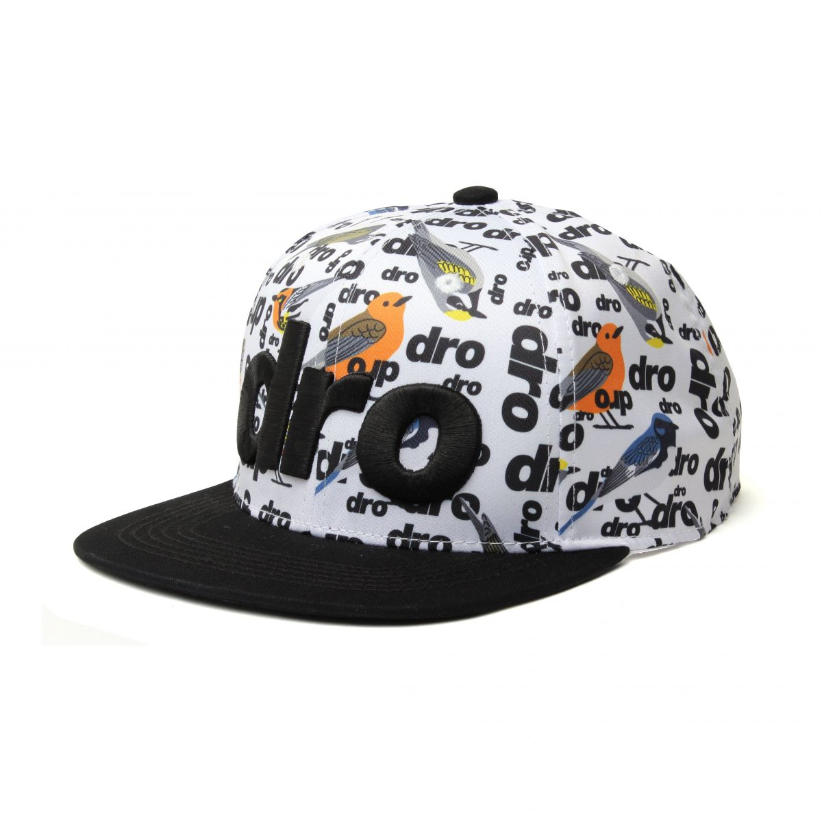 DRO Birds White Snapback SB-BIRDS-BLACKWHITE - Karmaloop