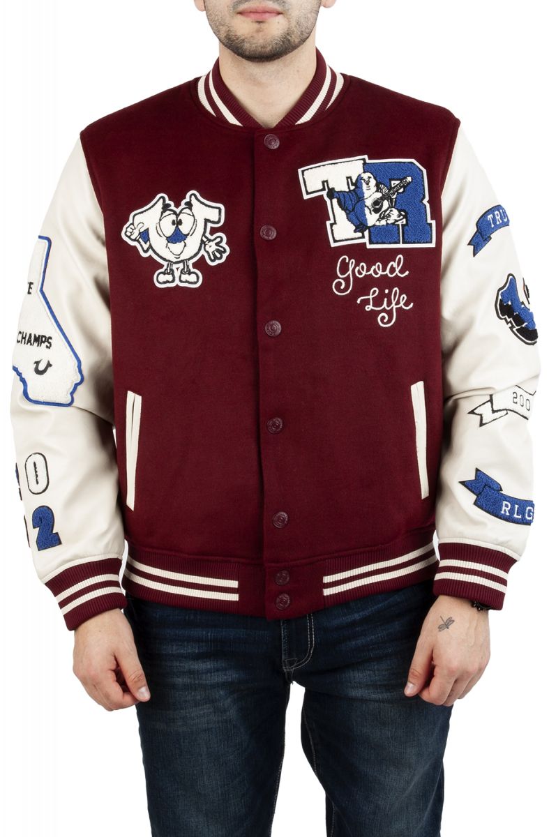 TRUE RELIGION Spliced Varsity Jacket 106287-6189 - Karmaloop
