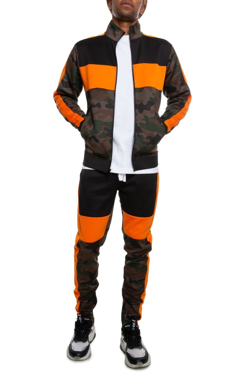 FBRK Track Suit Set in Camouflage and Orange tracksetcamoorg - Karmaloop