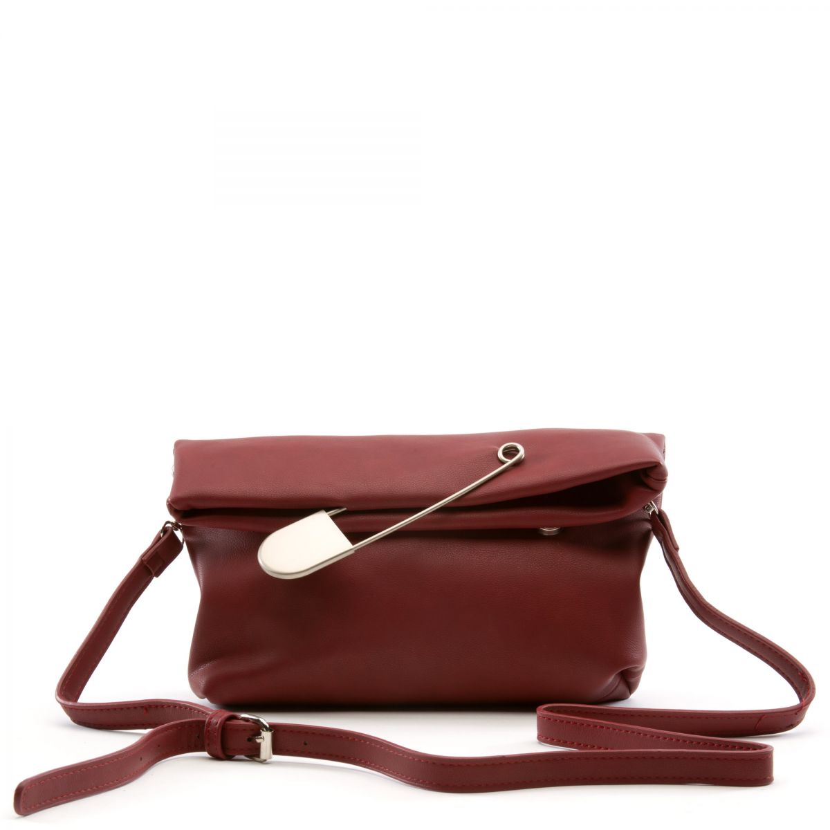 H&D ACCESSORIES, INC Burgundy Leather Paperclip Handbag PPC6968BUR - PLNDR