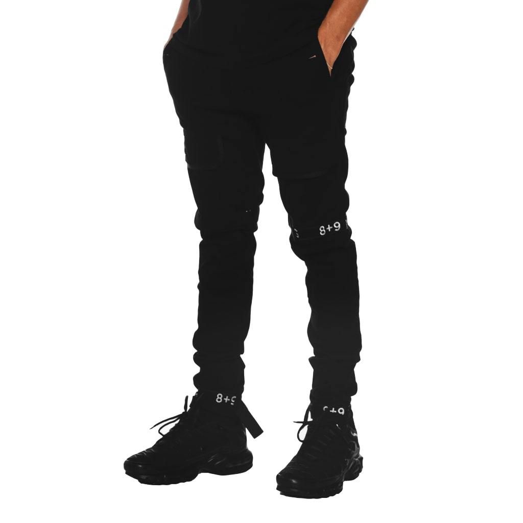8&9 CLOTHING Strapped Up Slim Utility Pant Black PSTRPBLK - Karmaloop
