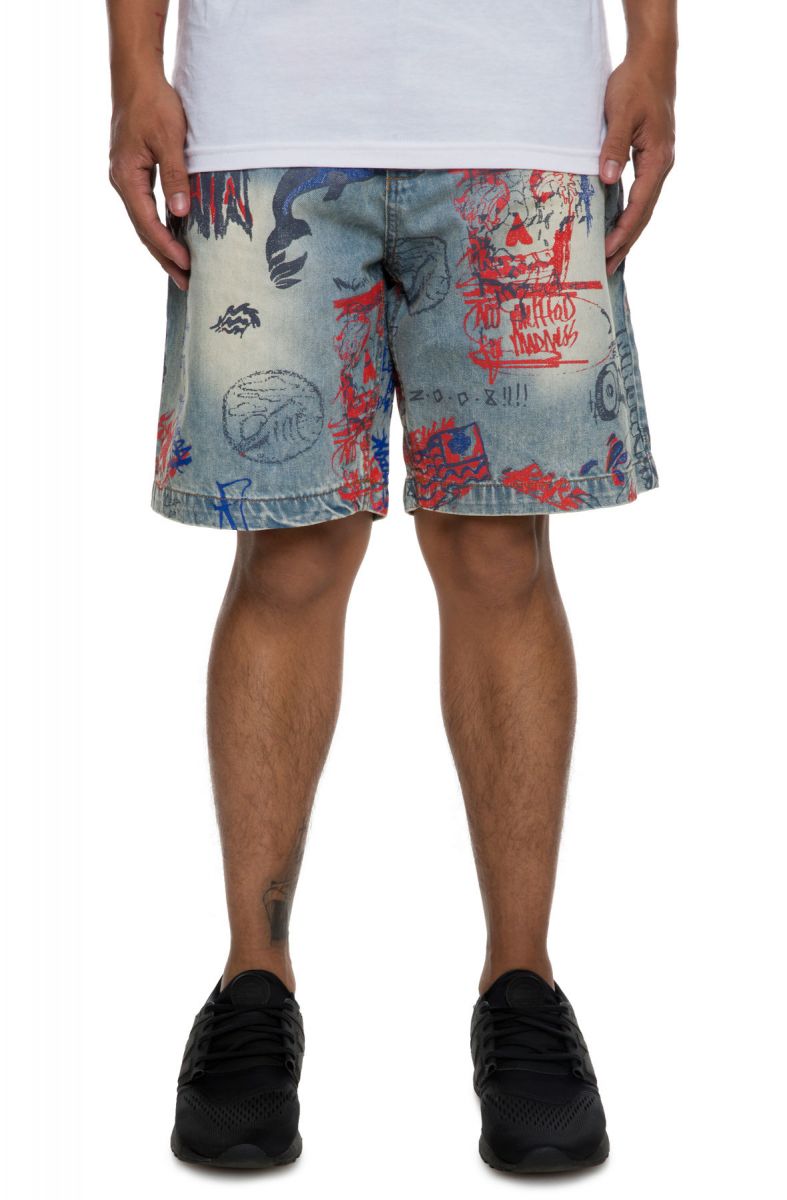 PINK DOLPHIN The Liberty Scratch Denim Shorts in Indigo SU31801LSSIN ...