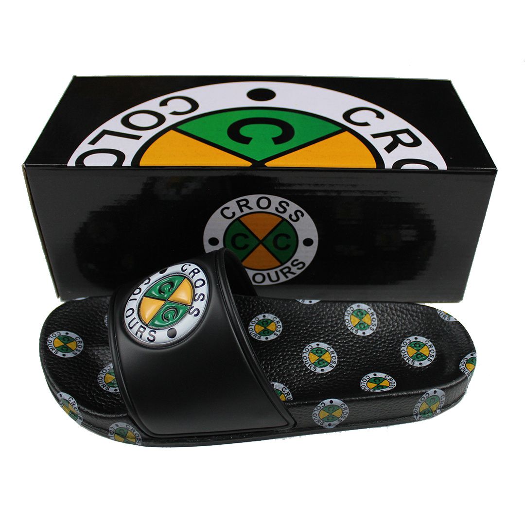 CROSS COLOURS Circle Logo Slides - Black C314CXC-BLK-BLACK - Karmaloop