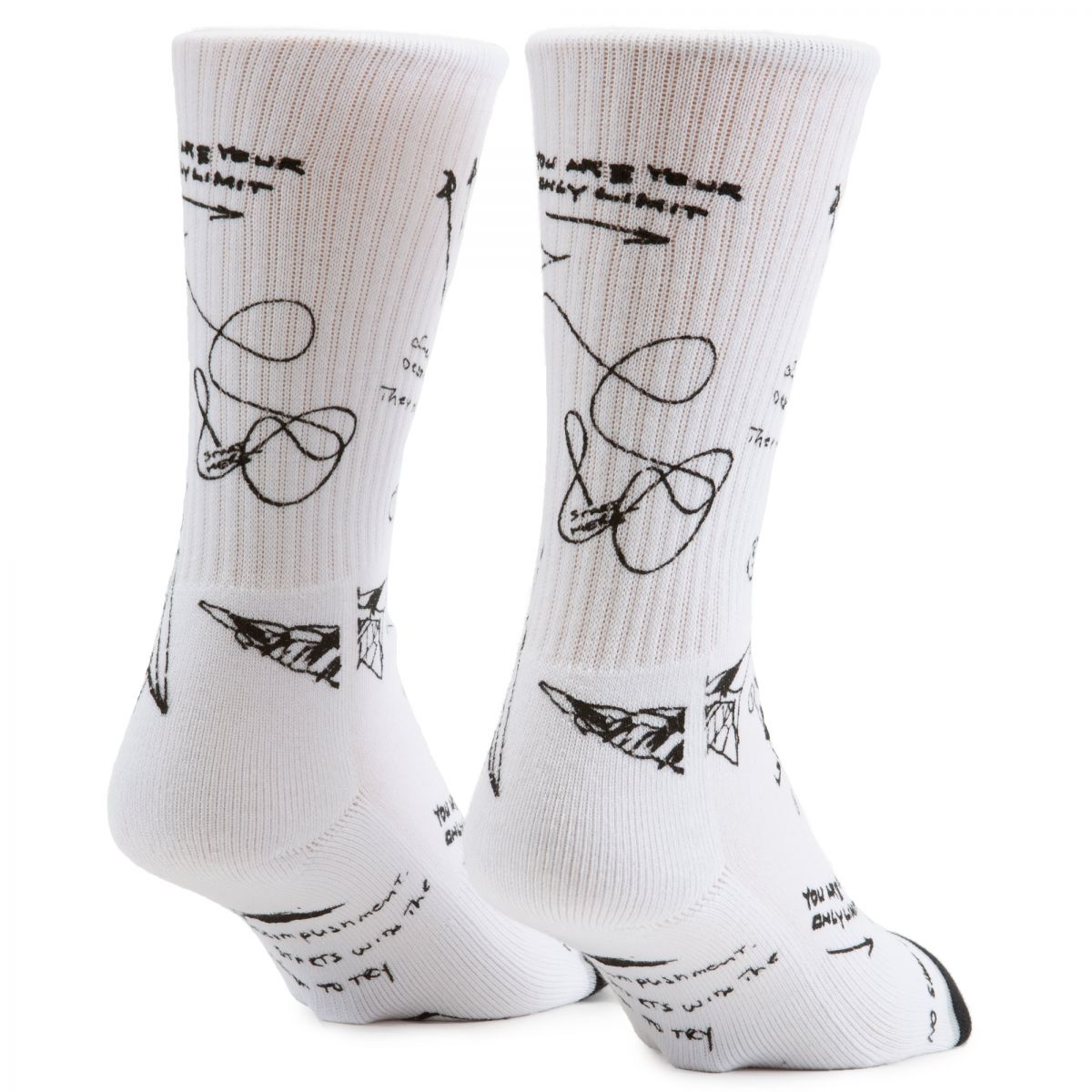 PAPER PLANES Sketch Blue Print Socks 900004-WHITE - Karmaloop