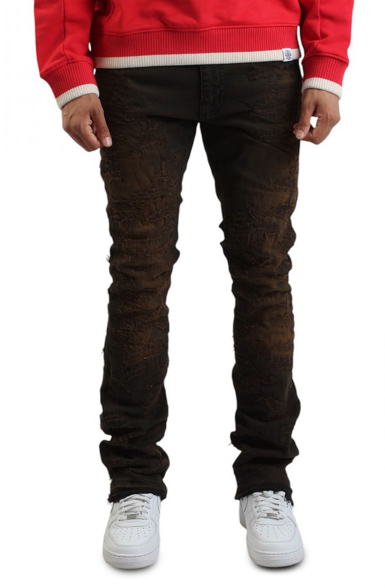 BRIAN BROTHERS INC. Acid Wash Martin Stacked Jeans JTF2118R-CBLK ...