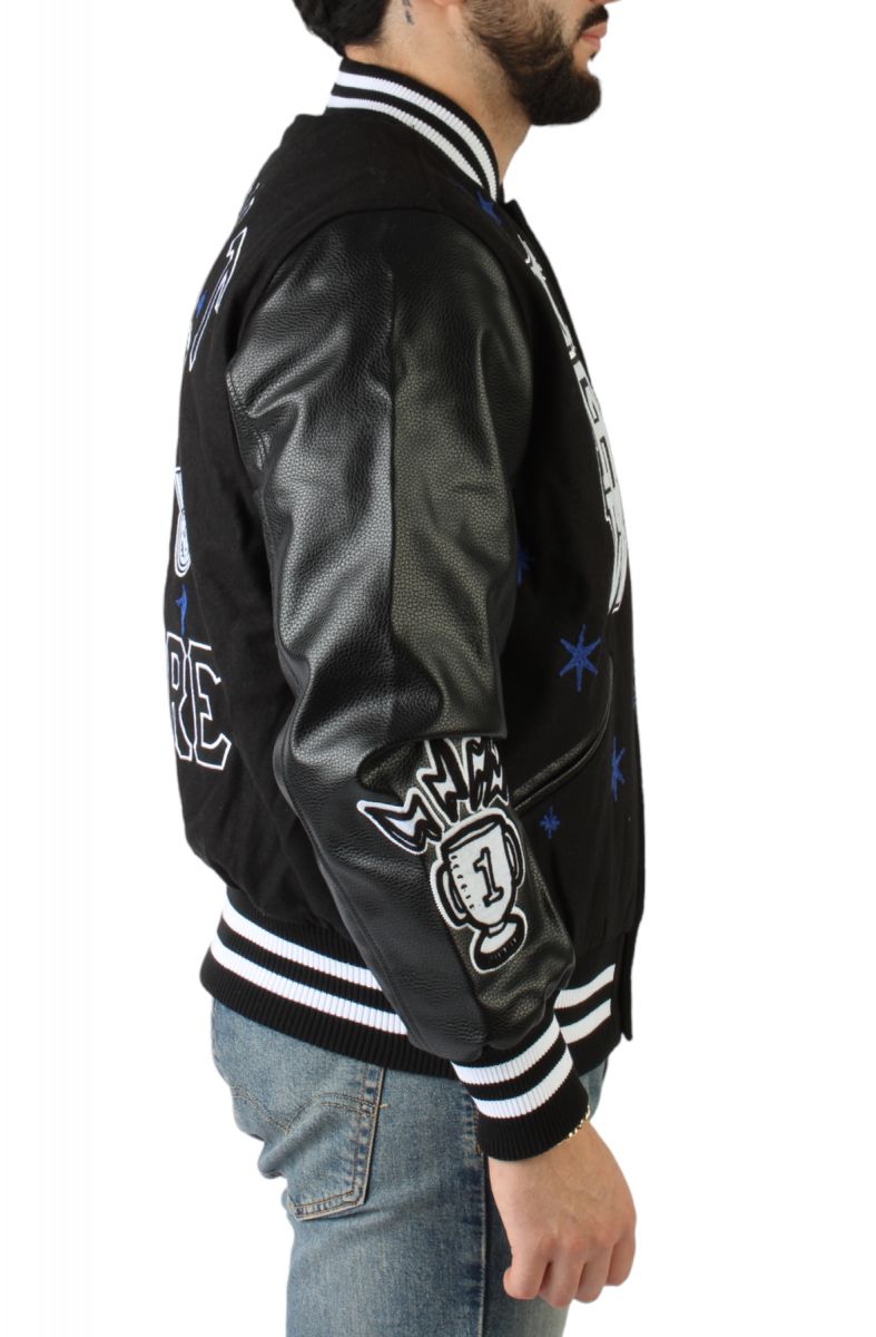 FIRST ROW Mono Bright Future Varsity Jacket FRJ0040-BLK - Karmaloop