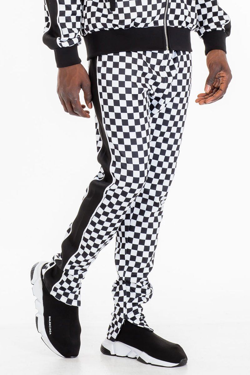 WEIV FULL CHECKERED TRACK PANTS TP0512-WHT - Karmaloop