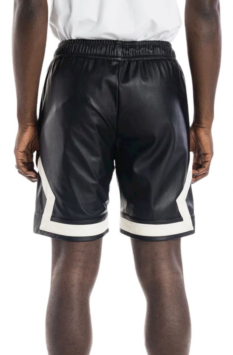 SMOKE RISE Flex Diamond PU Shorts PS22285-BLK - Karmaloop