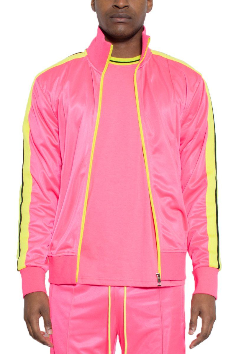WEIV STRIPED TAPE TRACK JACKET TJ766-PINK - Karmaloop