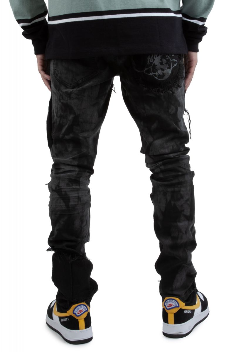 REBEL MINDS Distressed Overlay Panel Jeans 622-672-GREY - Karmaloop