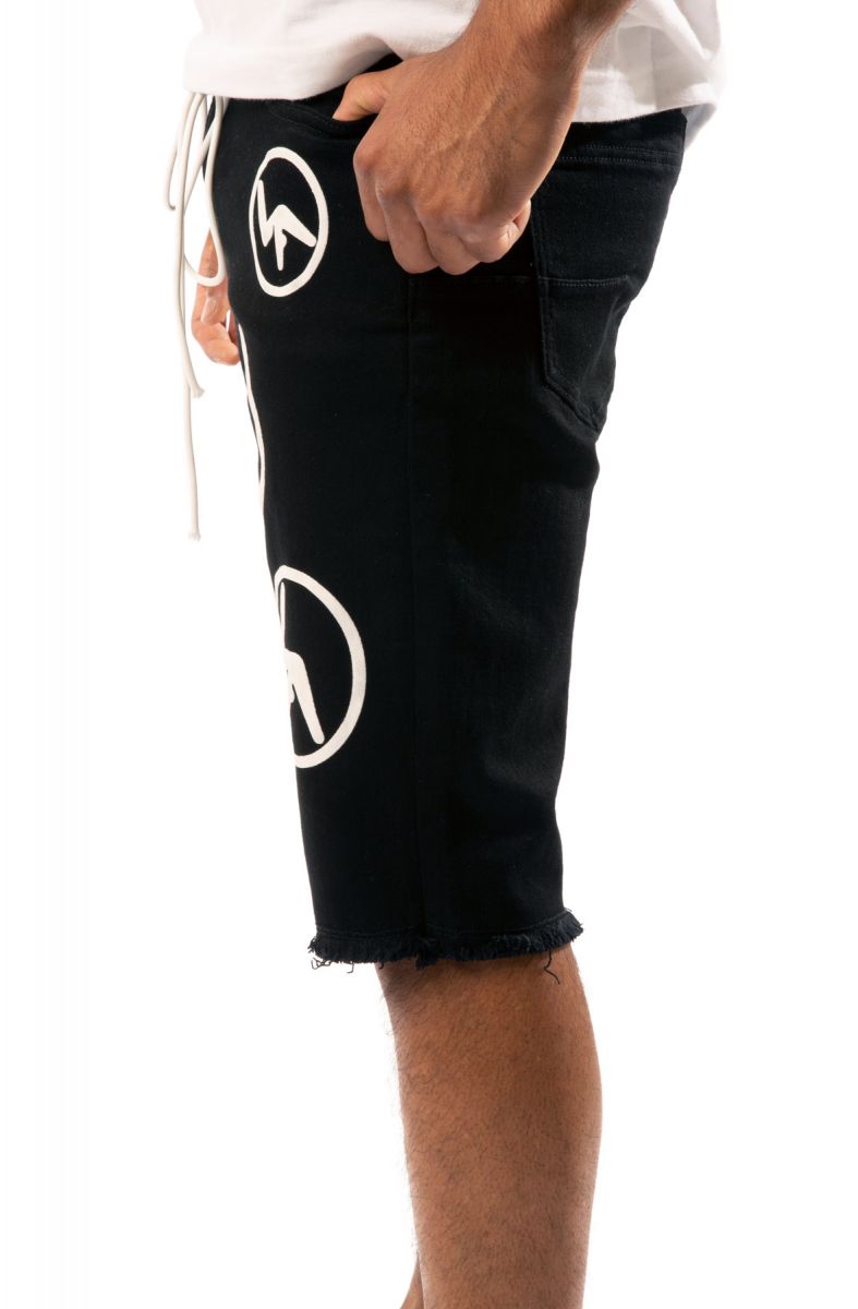 LIFTED ANCHORS Aphex Puff Print Denim Shorts LASP221-47 - Karmaloop