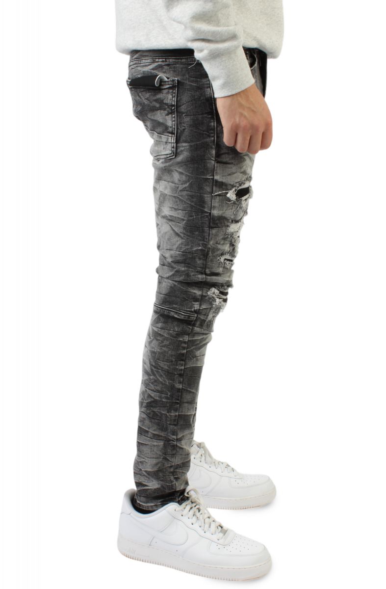 SMOKE RISE Gail Lightning Wash Jeans JP23509SK-GAIL-BLK - Karmaloop